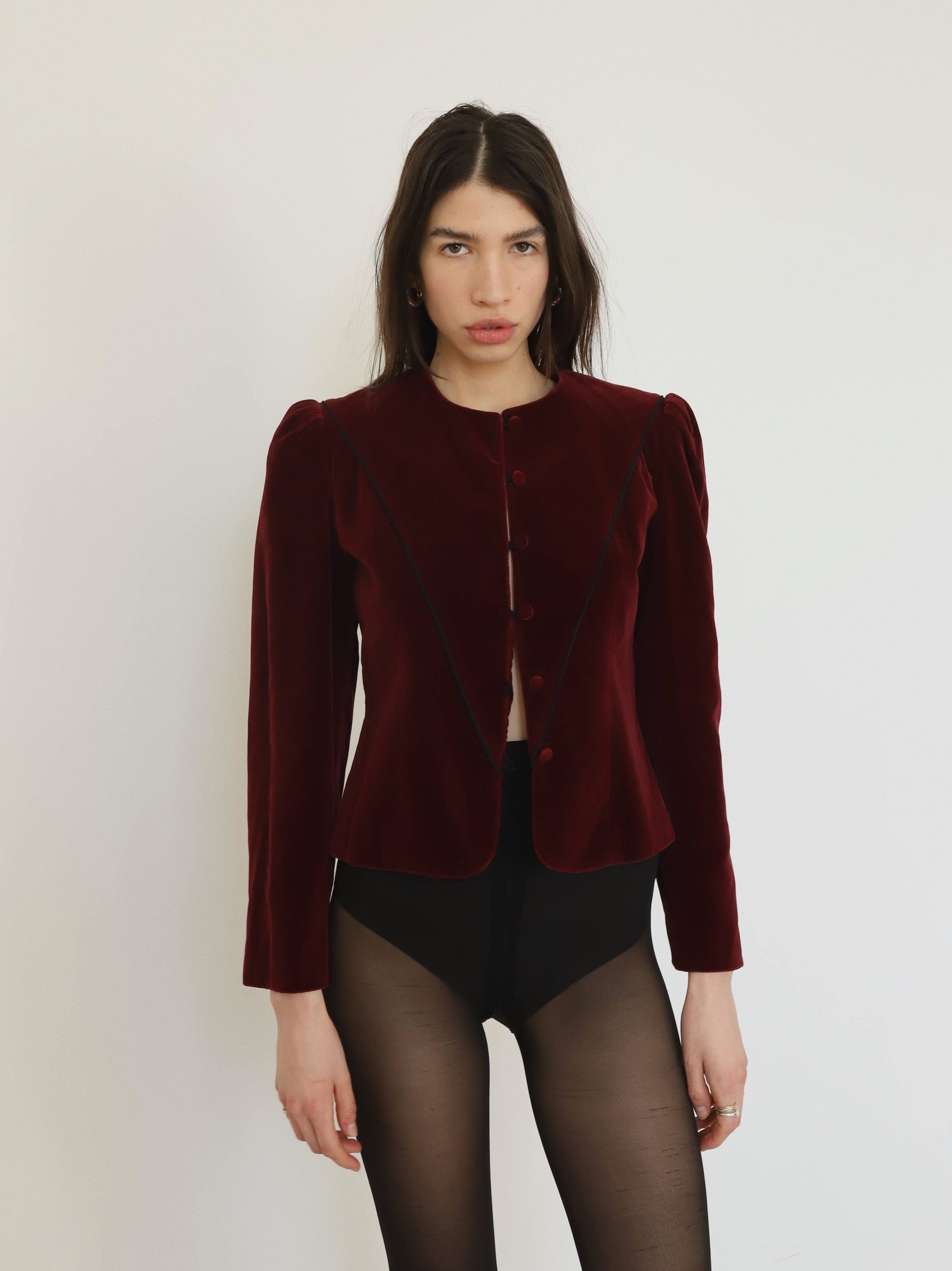 Vintage Bogatte Raspberry Velvet Jacket - Burgundy | Garmentory