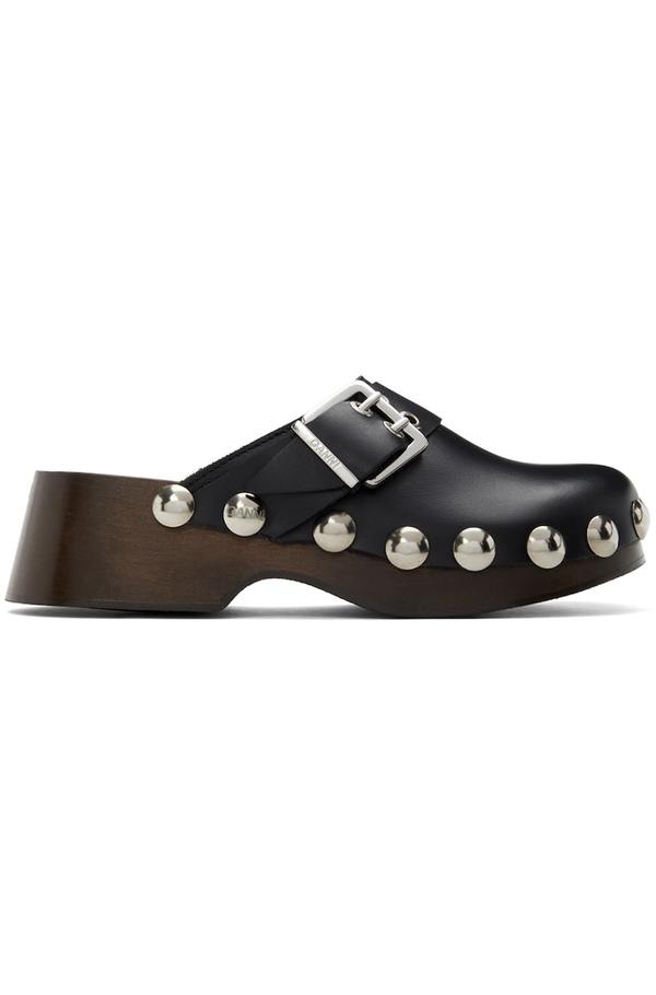 GANNI Studded Clogs - Black | Garmentory