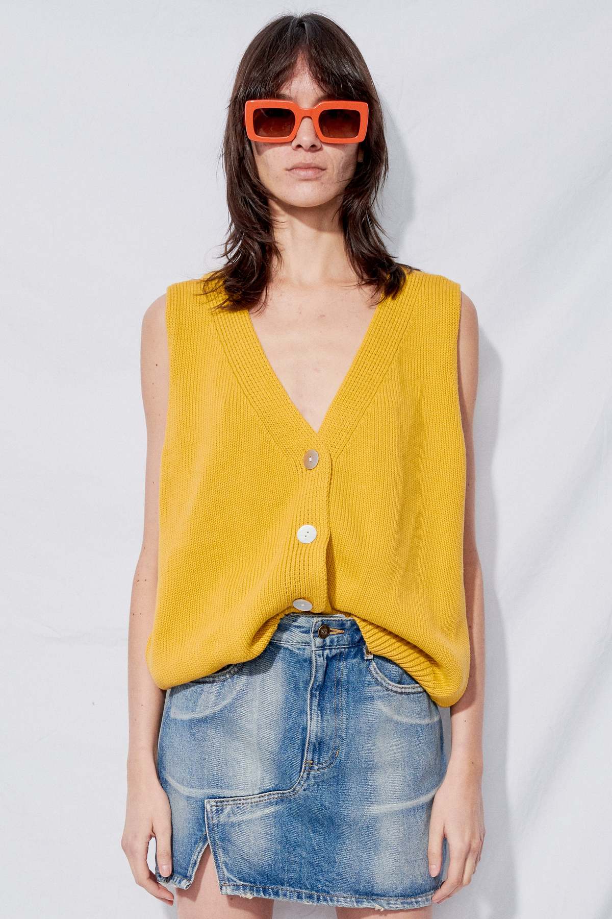 demylee Jayna Vest - Yellow | Garmentory