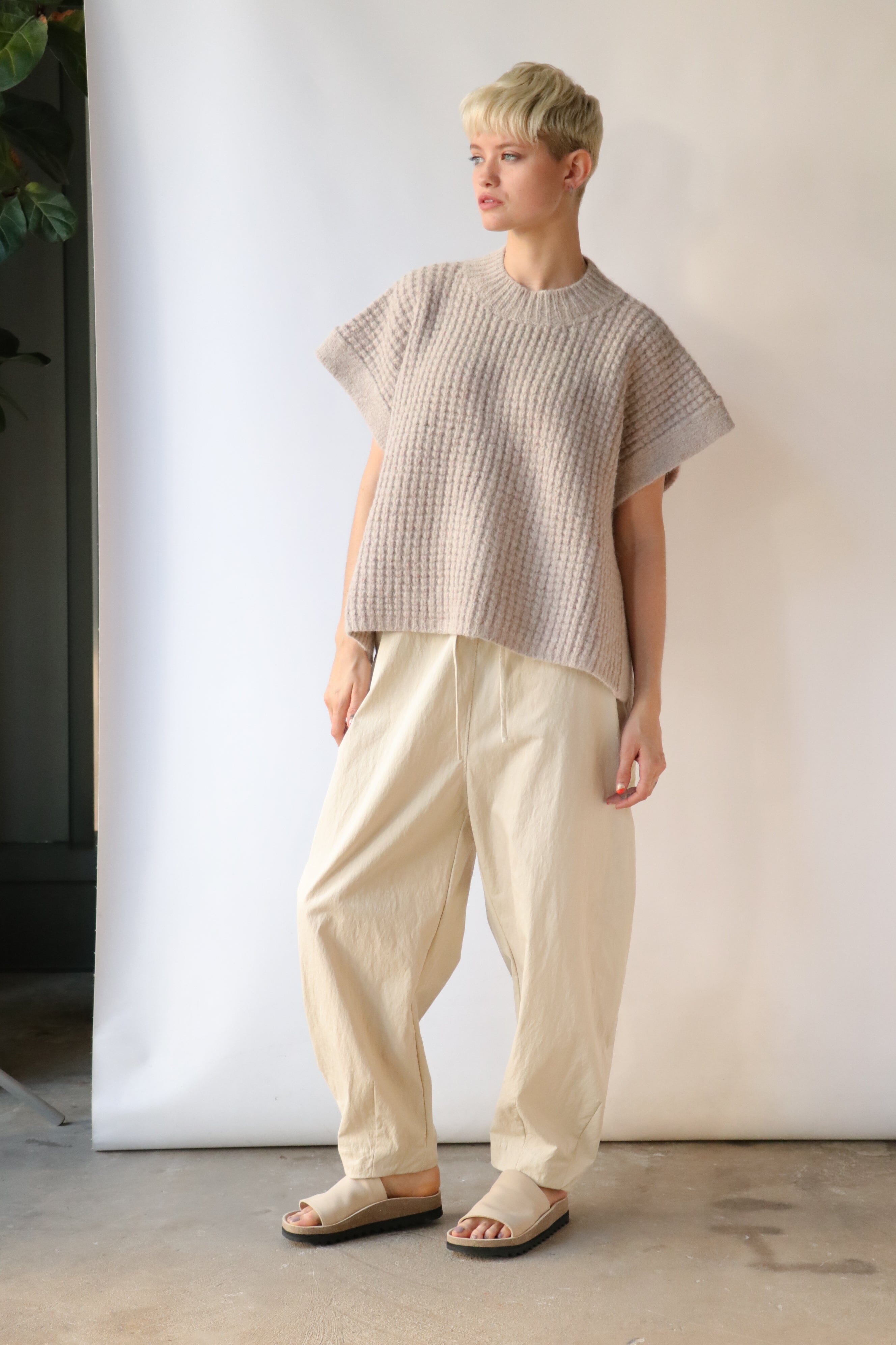 Lauren Manoogian Waffle Poncho - Putty Confetti | Garmentory