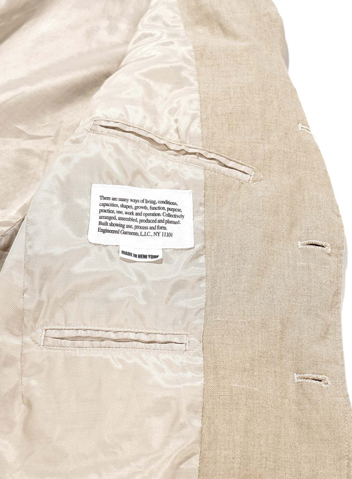 Engineered Garments Andover Linen Cotton Jacket - Natural | Garmentory