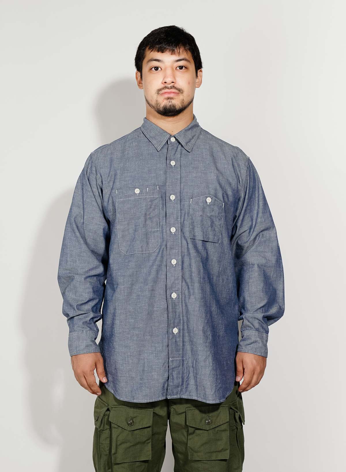 Engineered Garments Cotton Chambray Work Shirt - Light Blue | Garmentory