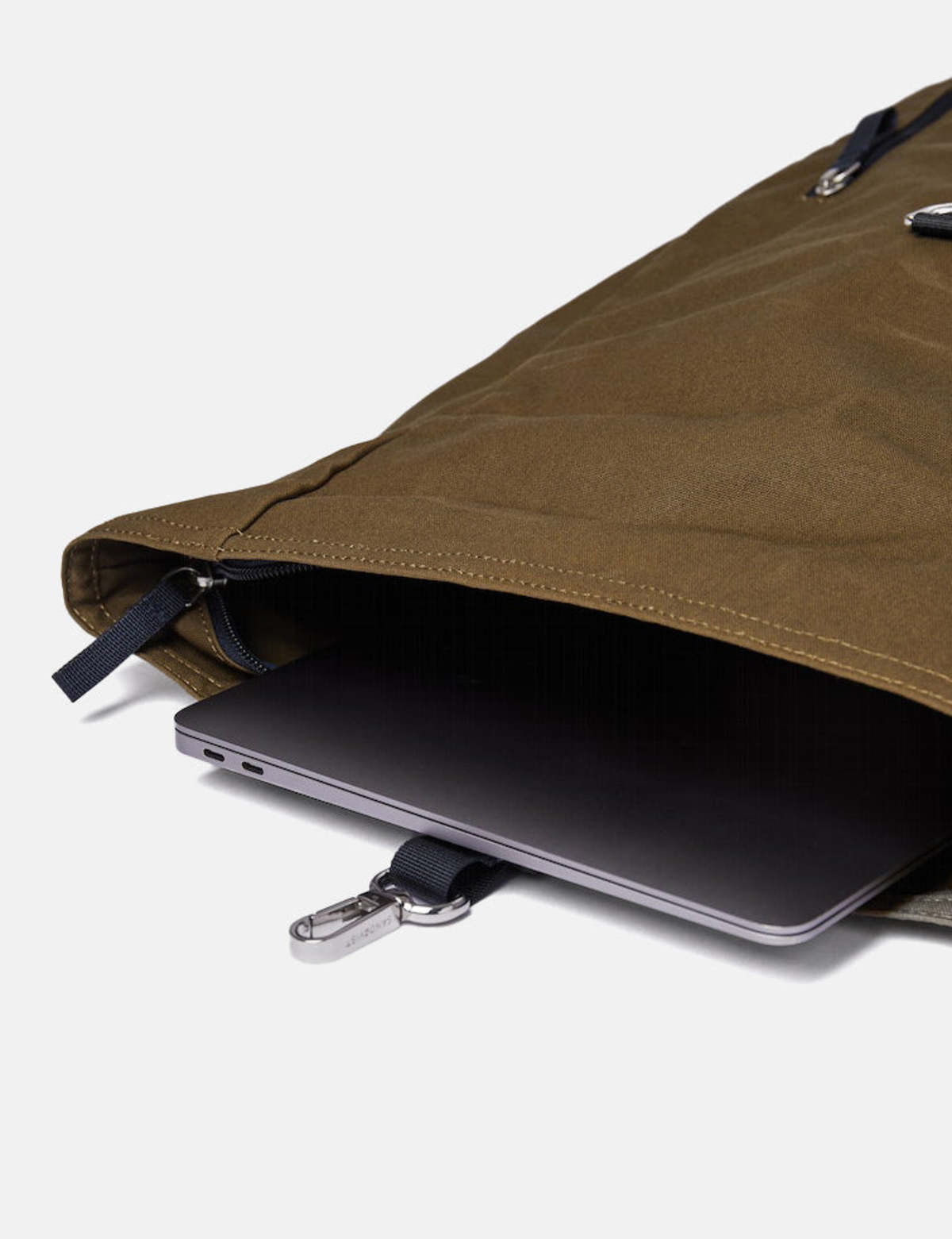 Sandqvist Dante Rolltop Backpack (Vegan) - Olive Green/Navy Blue ...