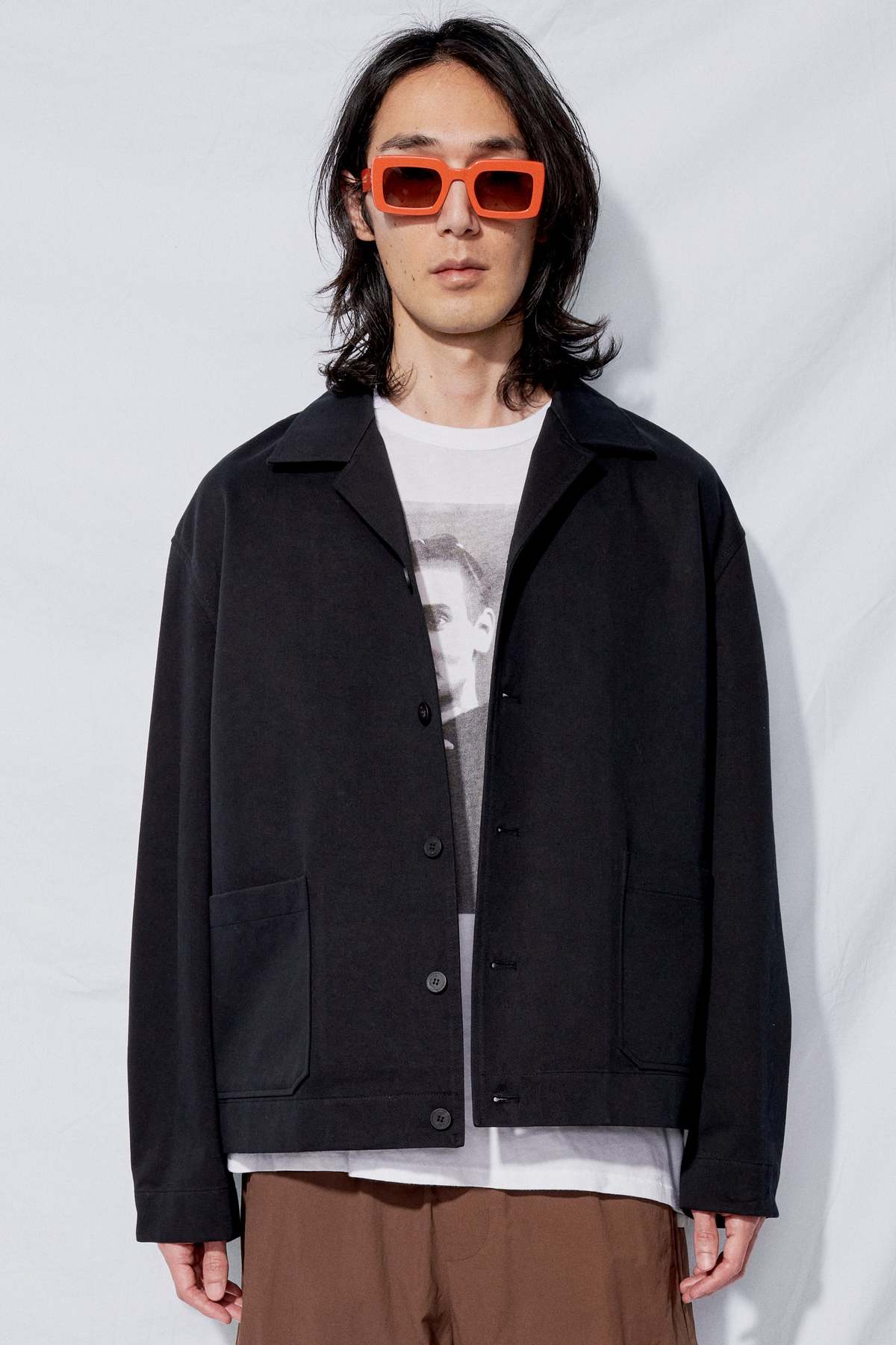 LE17SEPTEMBRE HOMME Open Collar Jacket - Black | Garmentory