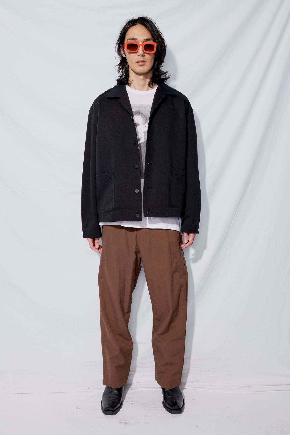 LE17SEPTEMBRE HOMME Open Collar Jacket - Black | Garmentory