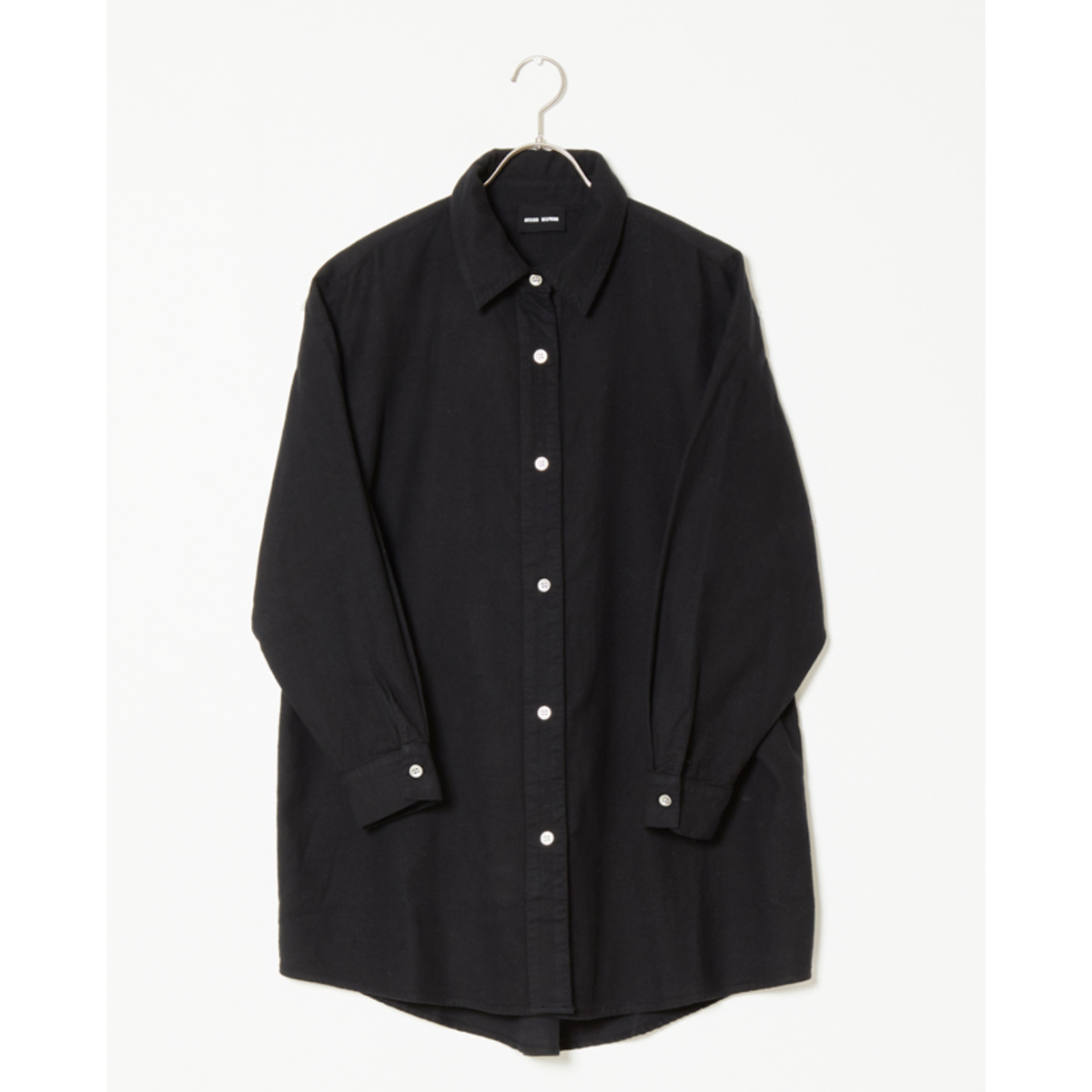 Atelier Delphine Oversized Overlay Flannel Shirt - Black | Garmentory