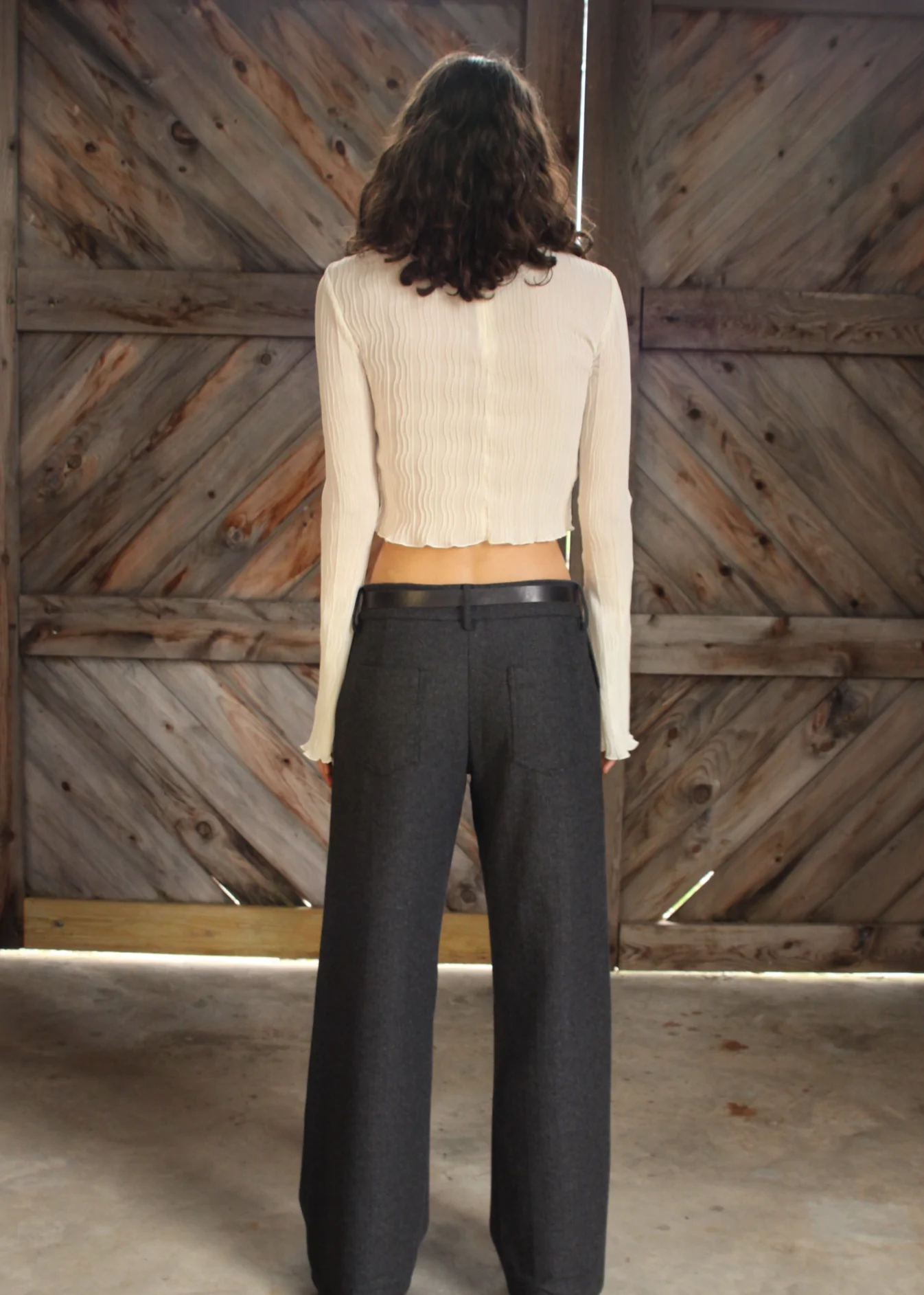 NÉGLIGÉ High Neck Pleated Sheer Blouse | Garmentory