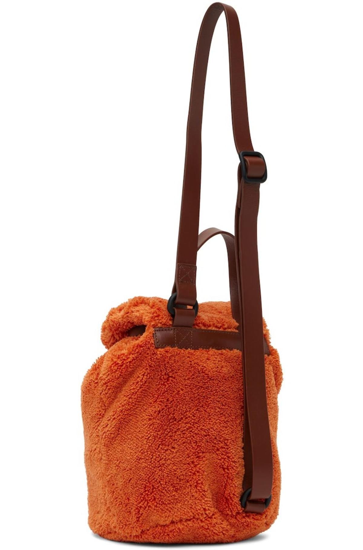 Acne Studios Furry Fleece Backpack - Orange | Garmentory