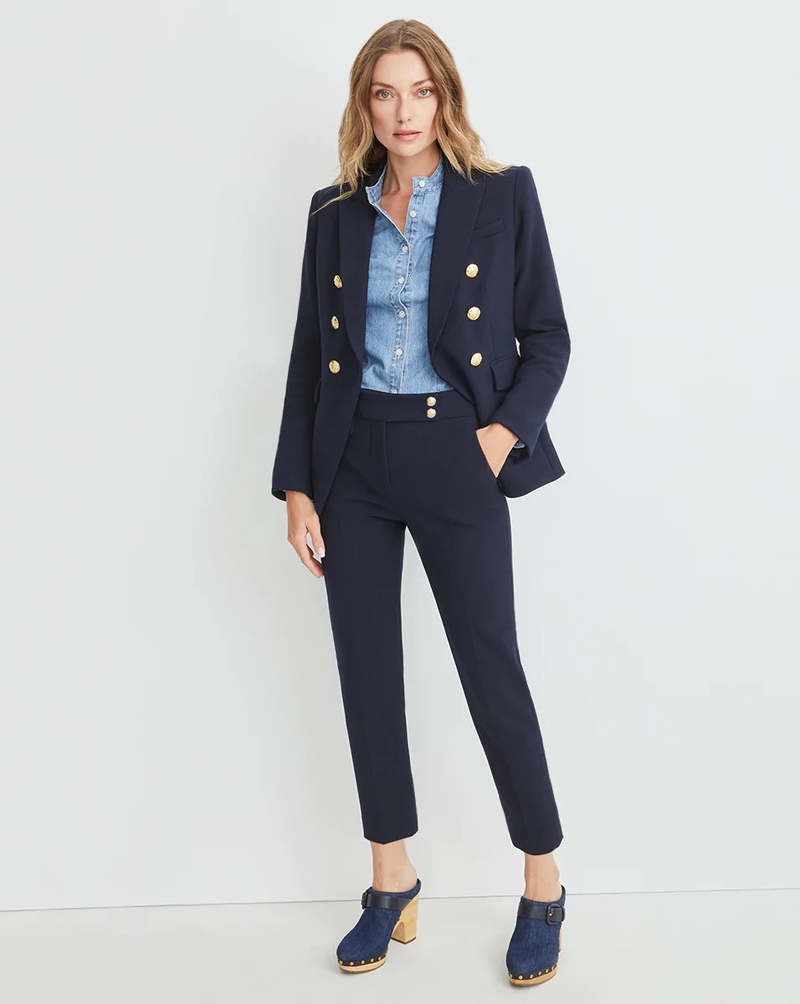 Veronica Beard Miller Dickey Jacket - Navy/Gold Buttons | Garmentory
