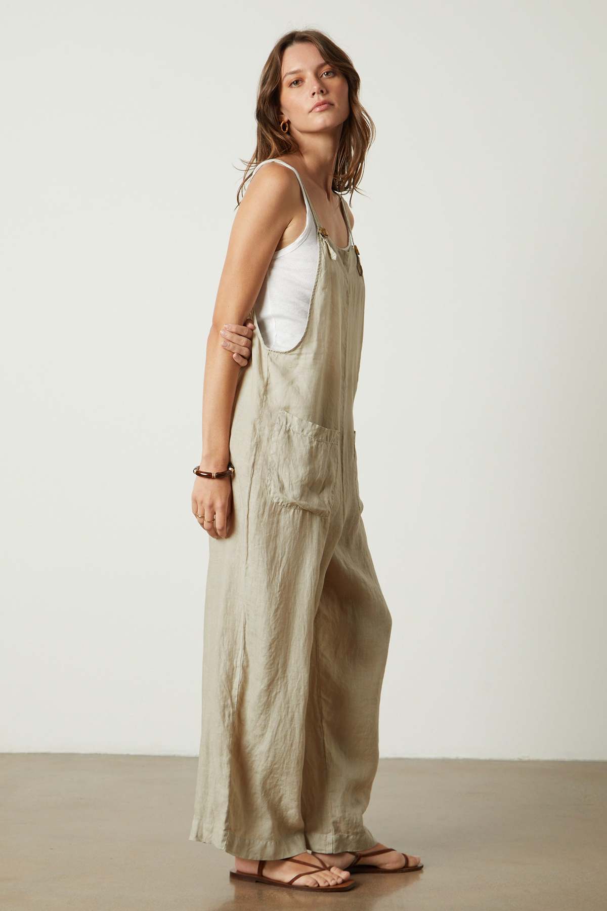 Velvet by Graham & Spencer Velvet Isabel Woven Linen Romper - Cobble ...