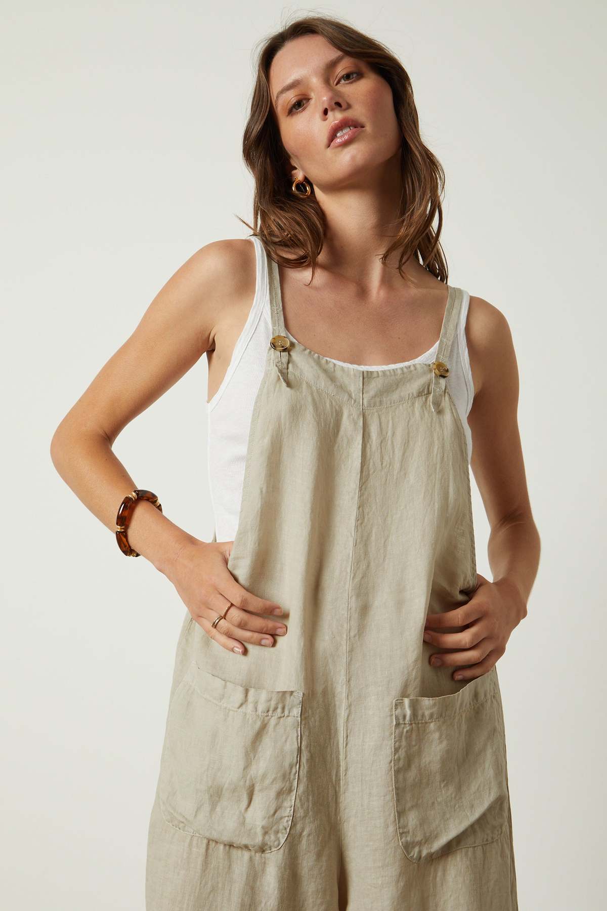 Velvet by Graham & Spencer Velvet Isabel Woven Linen Romper - Cobble ...