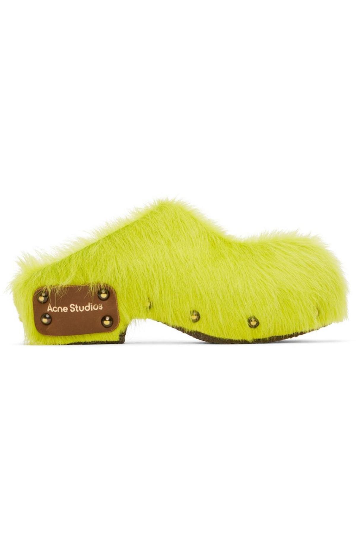 Acne Studios Studded Clogs - Neon Green | Garmentory