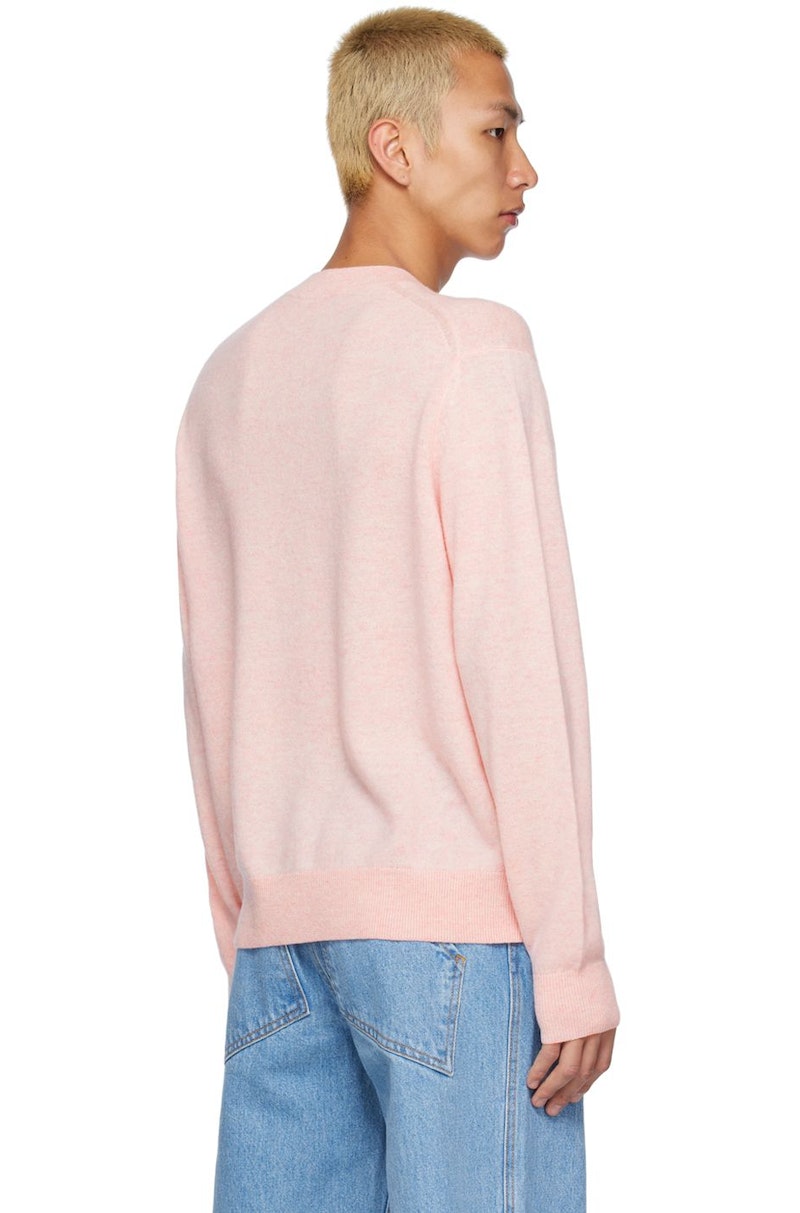 Acne Studios Patch Sweater - Faded Pink Melange | Garmentory