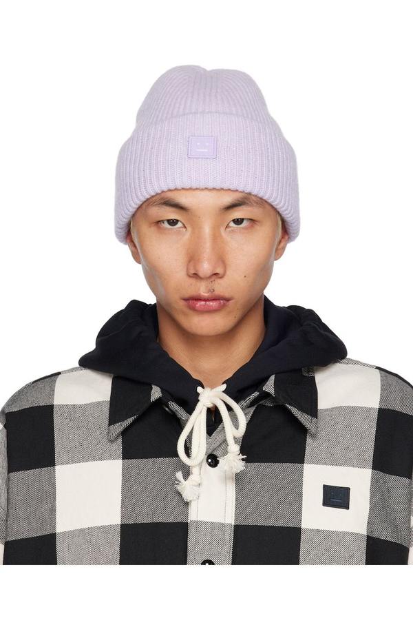 Acne Studios Logo Beanie - Purple Melange | Garmentory
