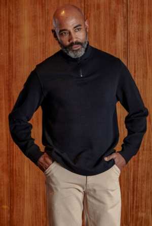 about companions noam half zip jumper - black | Garmentory