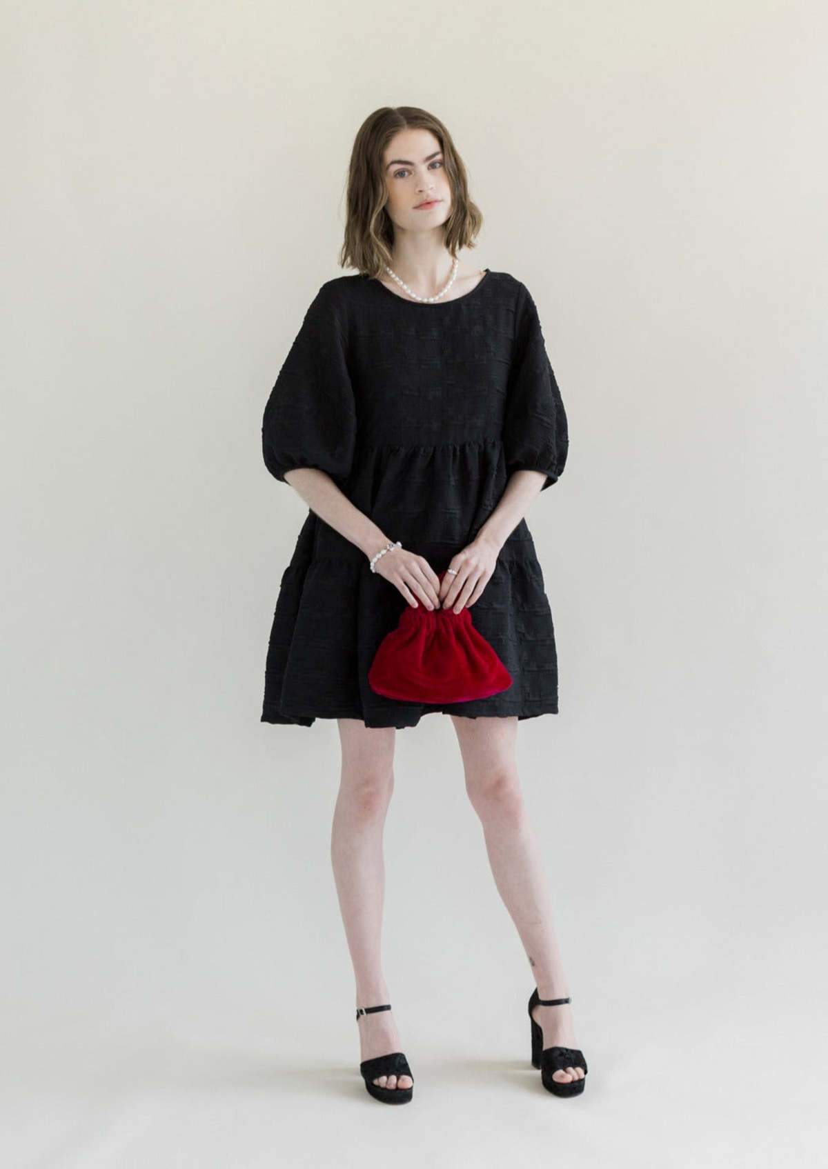 Bronze Age Nati Dress - Black Crinkle Crepe | Garmentory