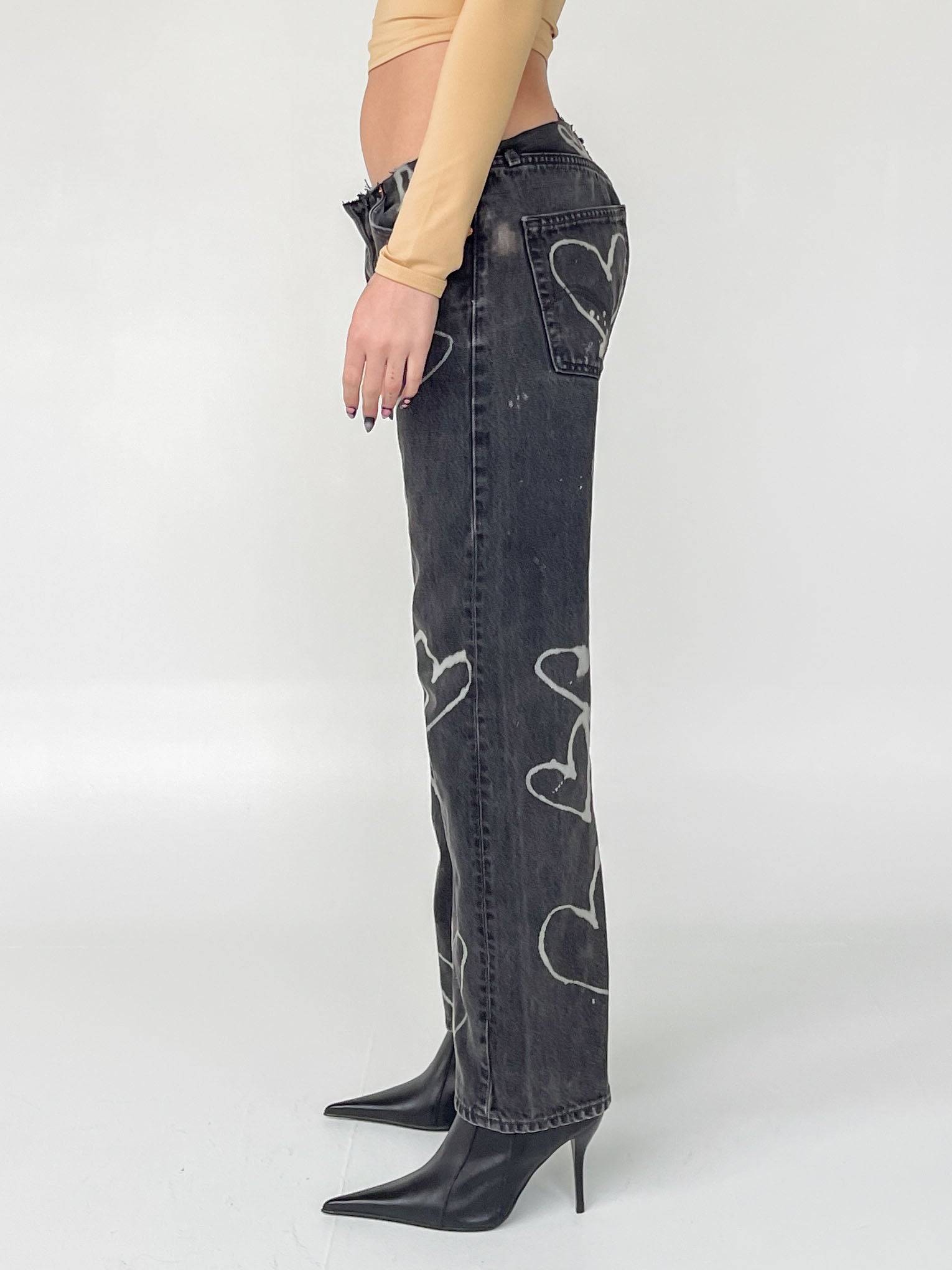 Vintage honey Smiley Face Low Rise Denim - Black | Garmentory