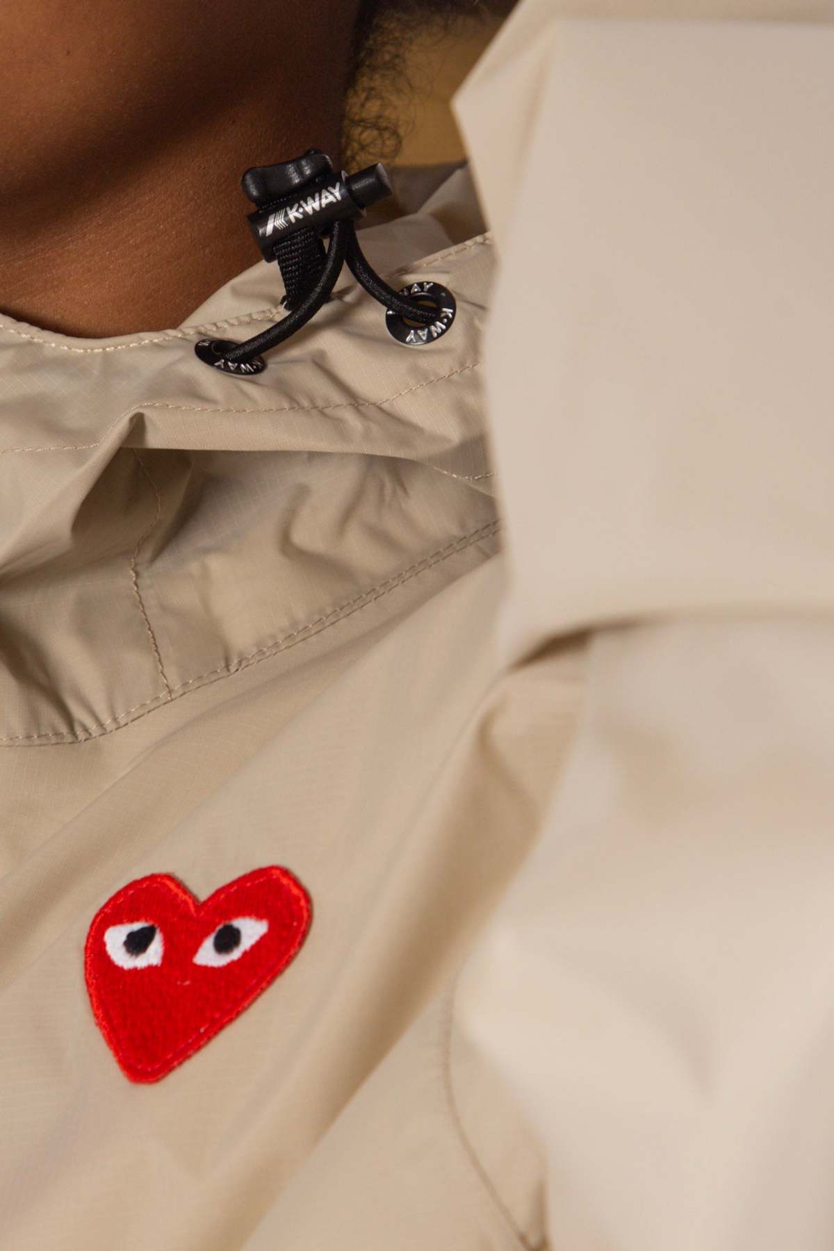 Comme des Garçons CDG Play x K Way Windbreaker Half Zip - Beige ...