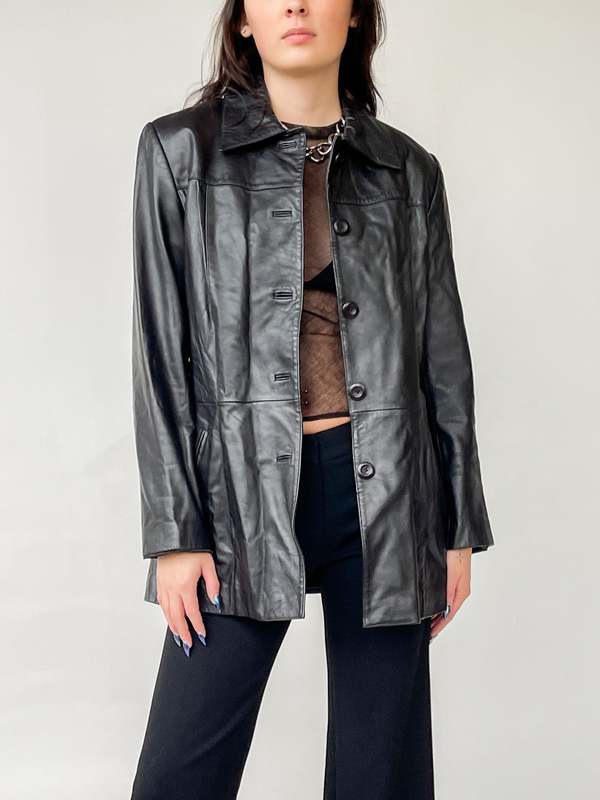 Leather Panel Jacket - Black | Garmentory