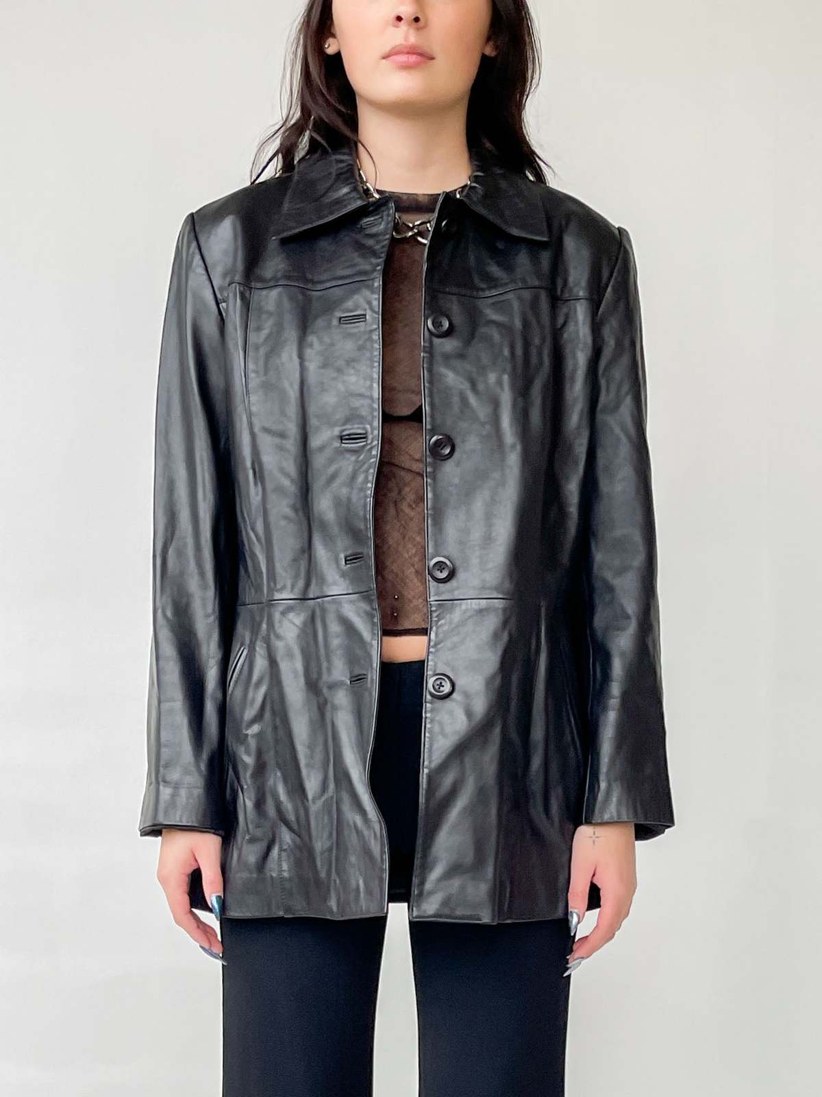 Leather Panel Jacket - Black | Garmentory