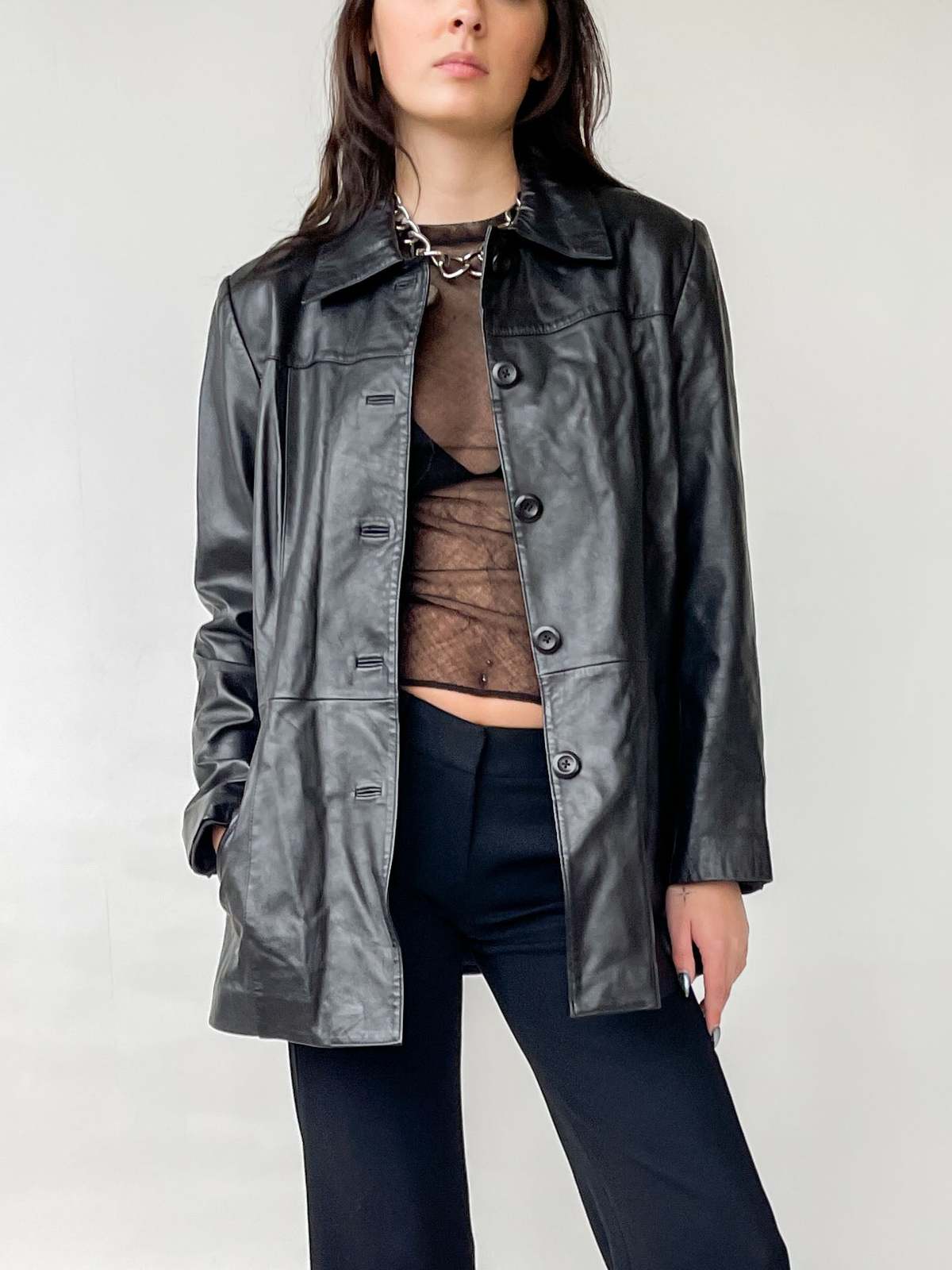 Leather Panel Jacket - Black | Garmentory