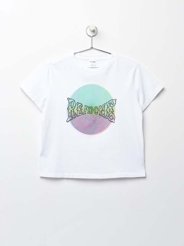 RE/DONE CLASSIC TEE REDONE SPIRAL - OPTIC WHITE | Garmentory