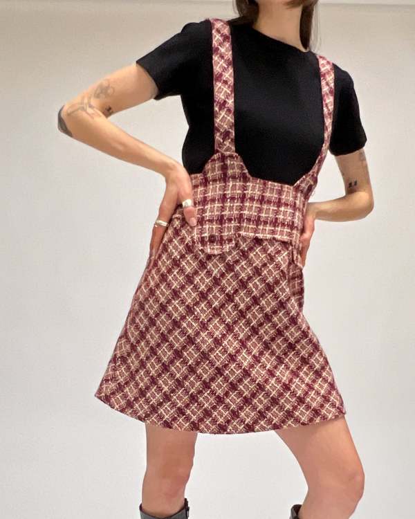 Vintage Wool Jumper - Raspberry Plaid | Garmentory