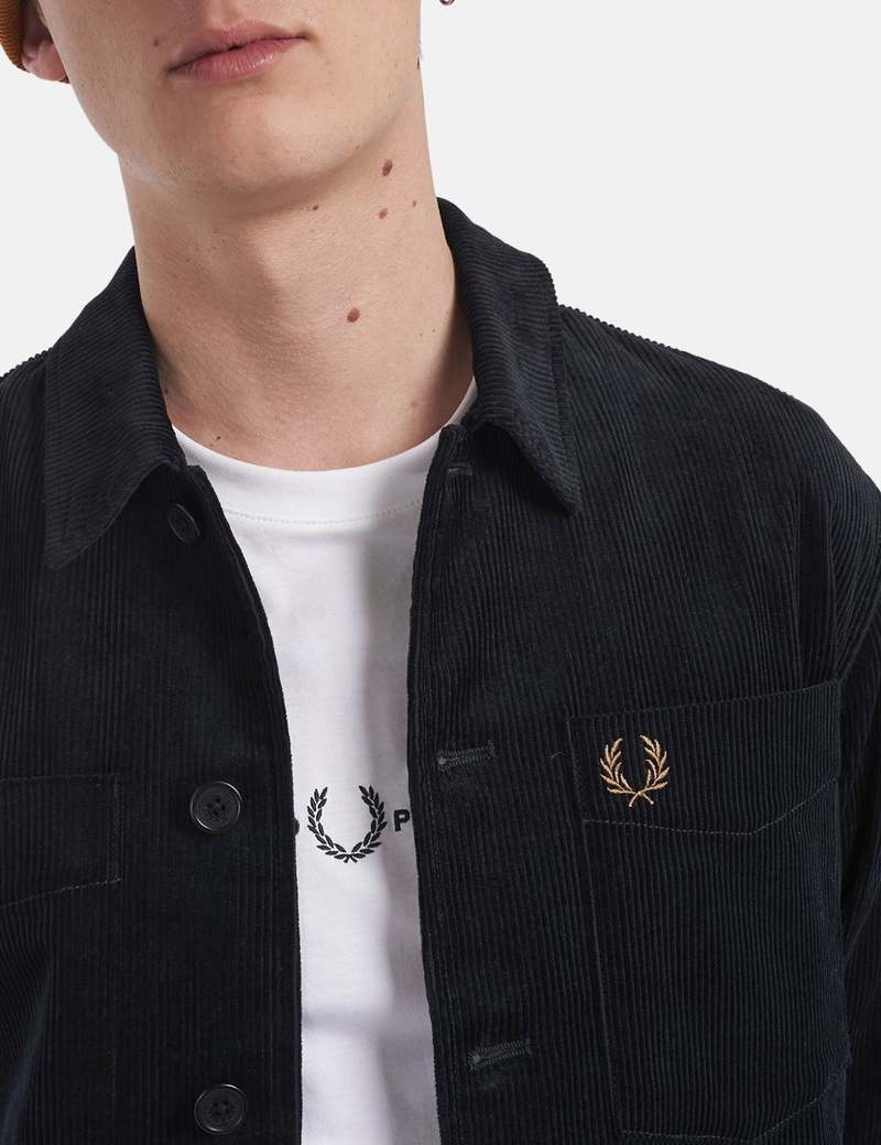 Fred Perry Cord Overshirt - Navy Blue | Garmentory