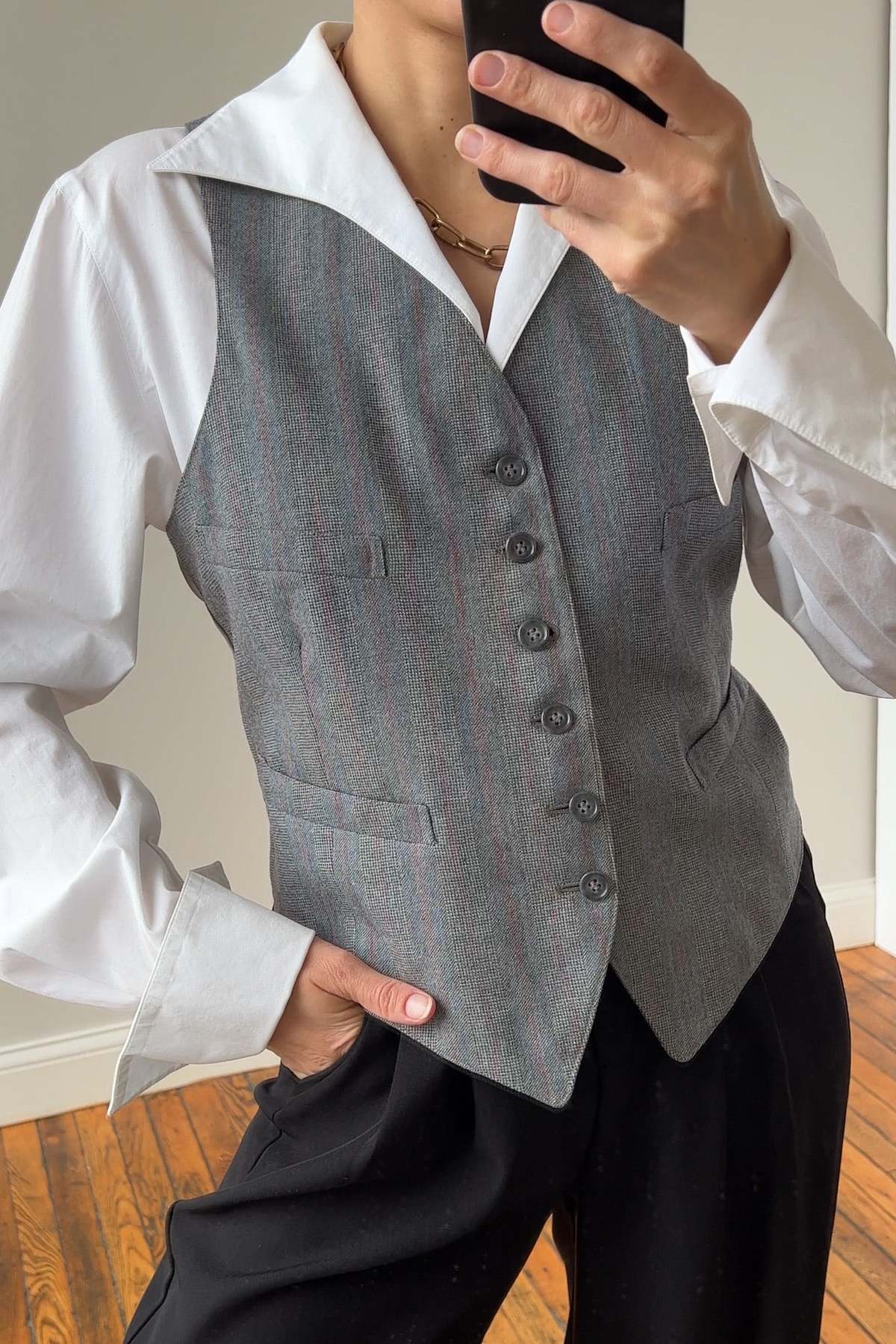 Vintage Four Pocket Vest - Pewter | Garmentory