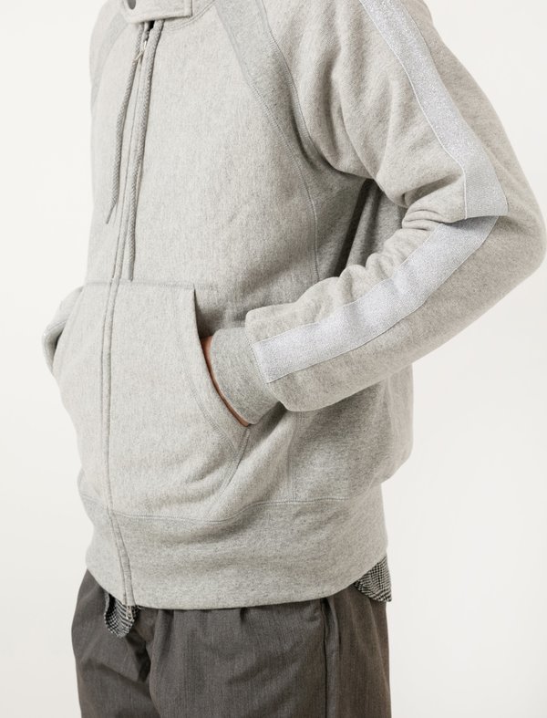 Engineered Garments Raglan Zip Hoody - Grey 20oz | Garmentory
