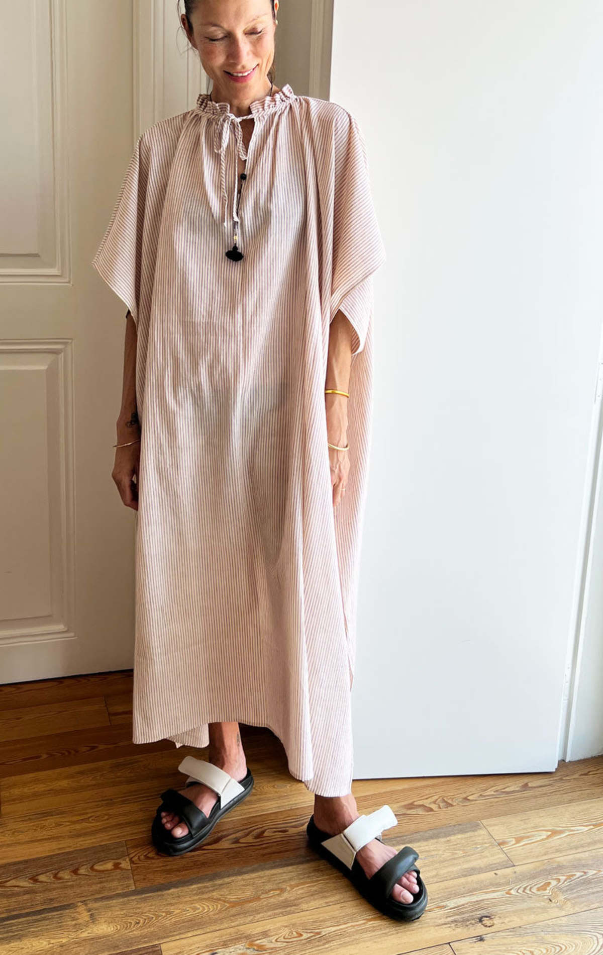 Two sample stripe caftan dress - Lavender | Garmentory