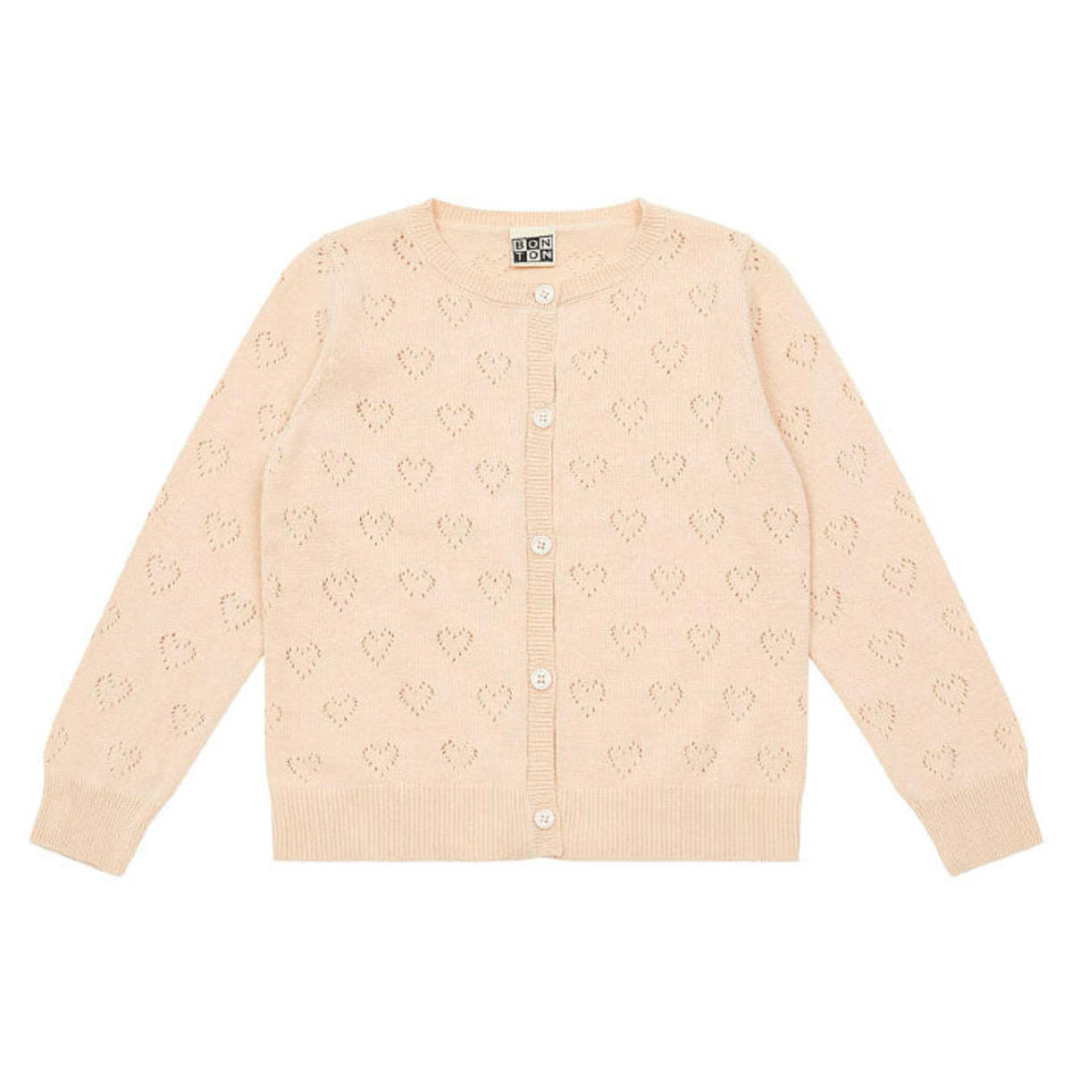 Kids Bonton Heart Cardigan - Diaphanous Pink | Garmentory