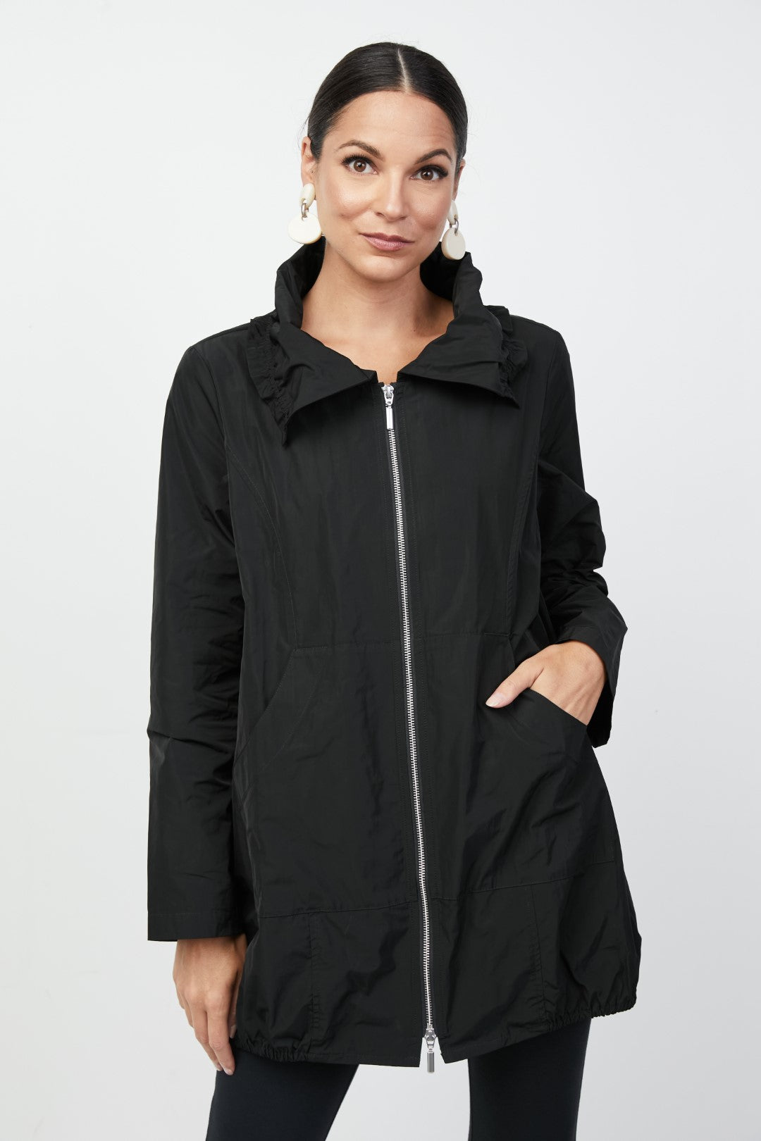 Liv Zip Up Nylon Jacket - Navy Blue | Garmentory