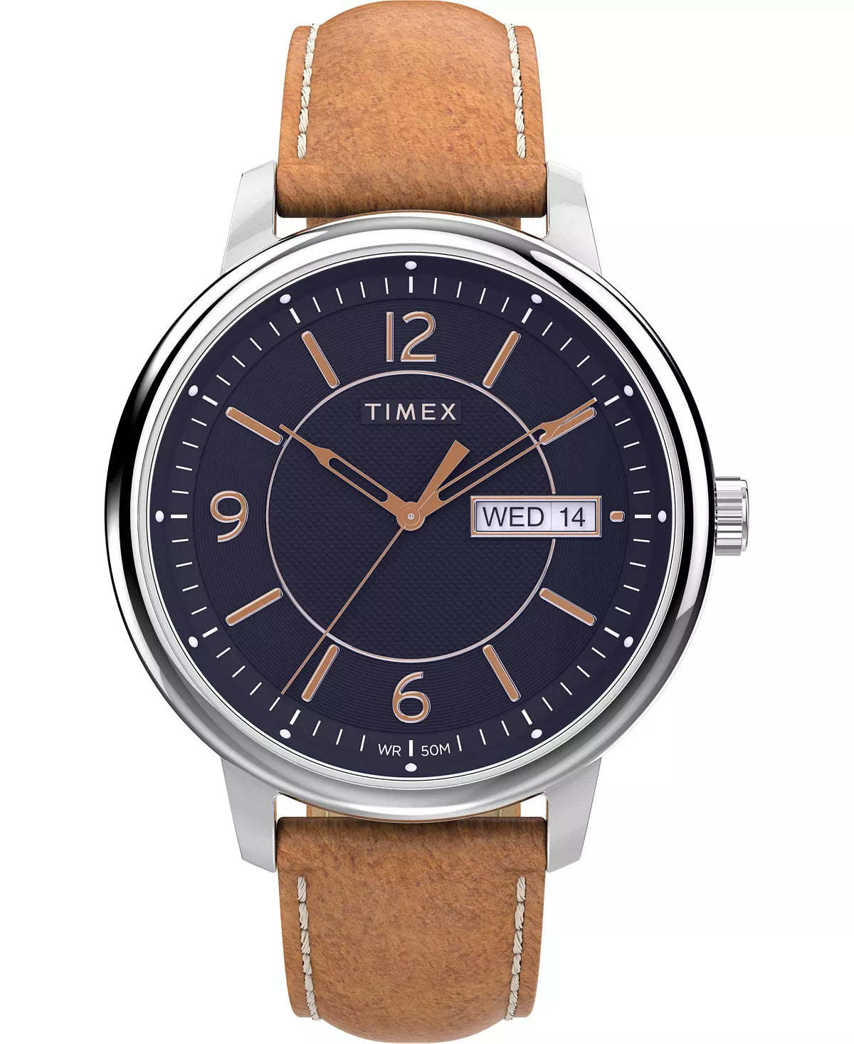Timex Mens Chicago 45mm Quartz Leather Watch - Tan | Garmentory