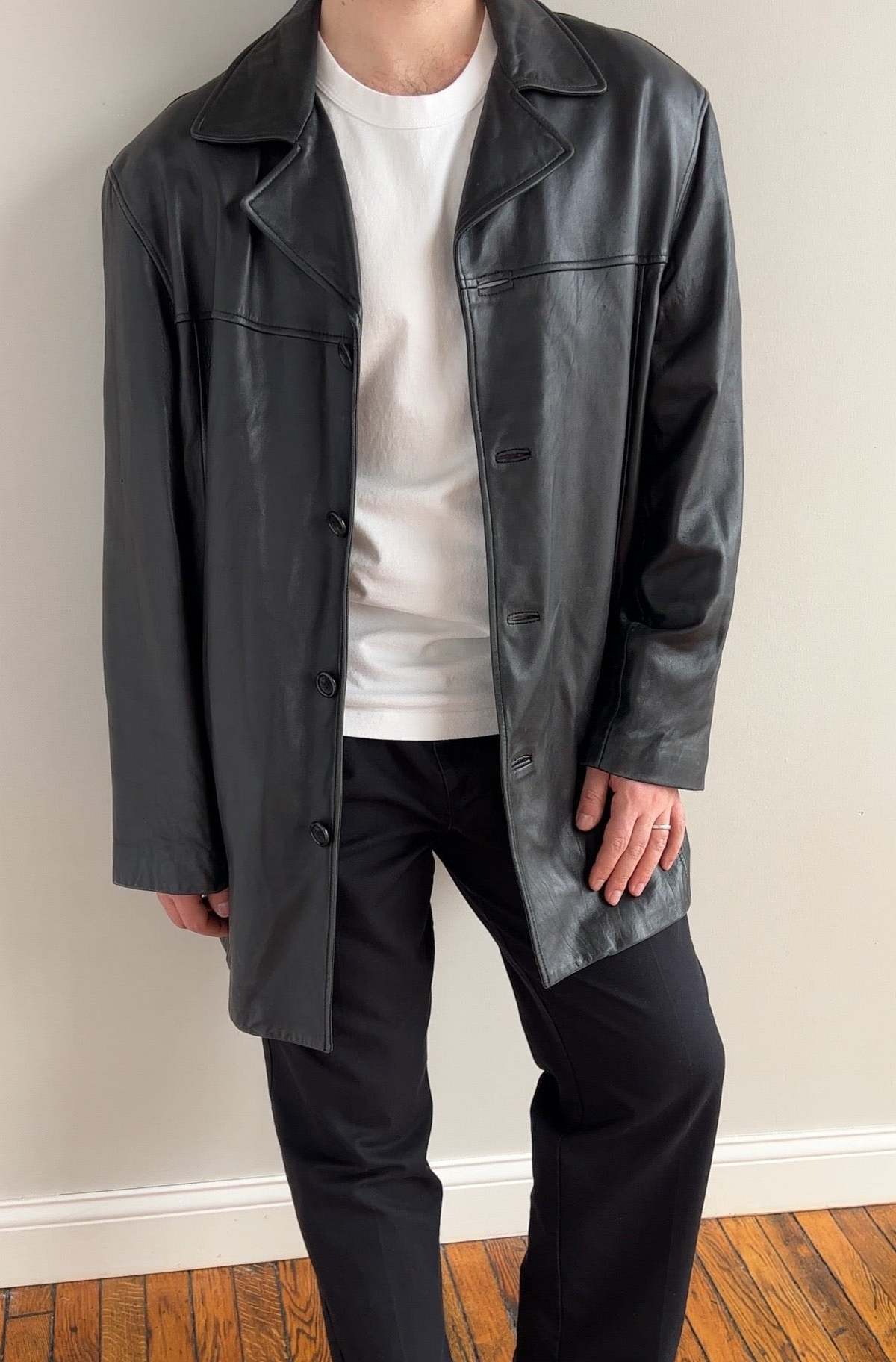 Vintage Sable Leather Button Up Jacket | Garmentory