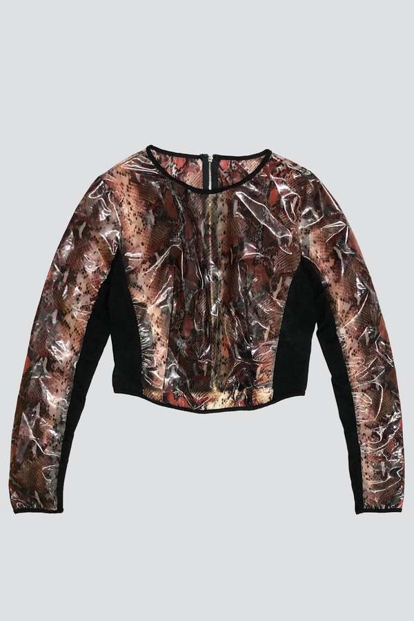 Vinyl Crop Longsleeve - Red Snake | Garmentory