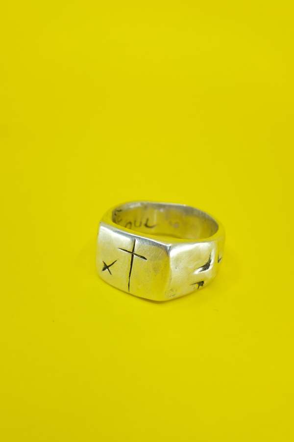 Aris Schwabe Cross Signet Ring - .925 Silver | Garmentory