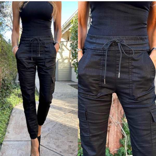 Bevy Flog Gaya Cargo Pants - Black Shimmer | Garmentory