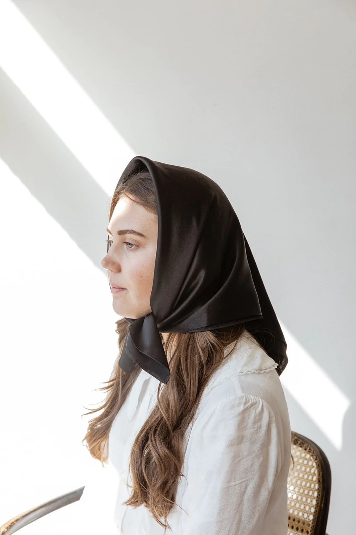 Paloma Silk Head Scarf - Black | Garmentory