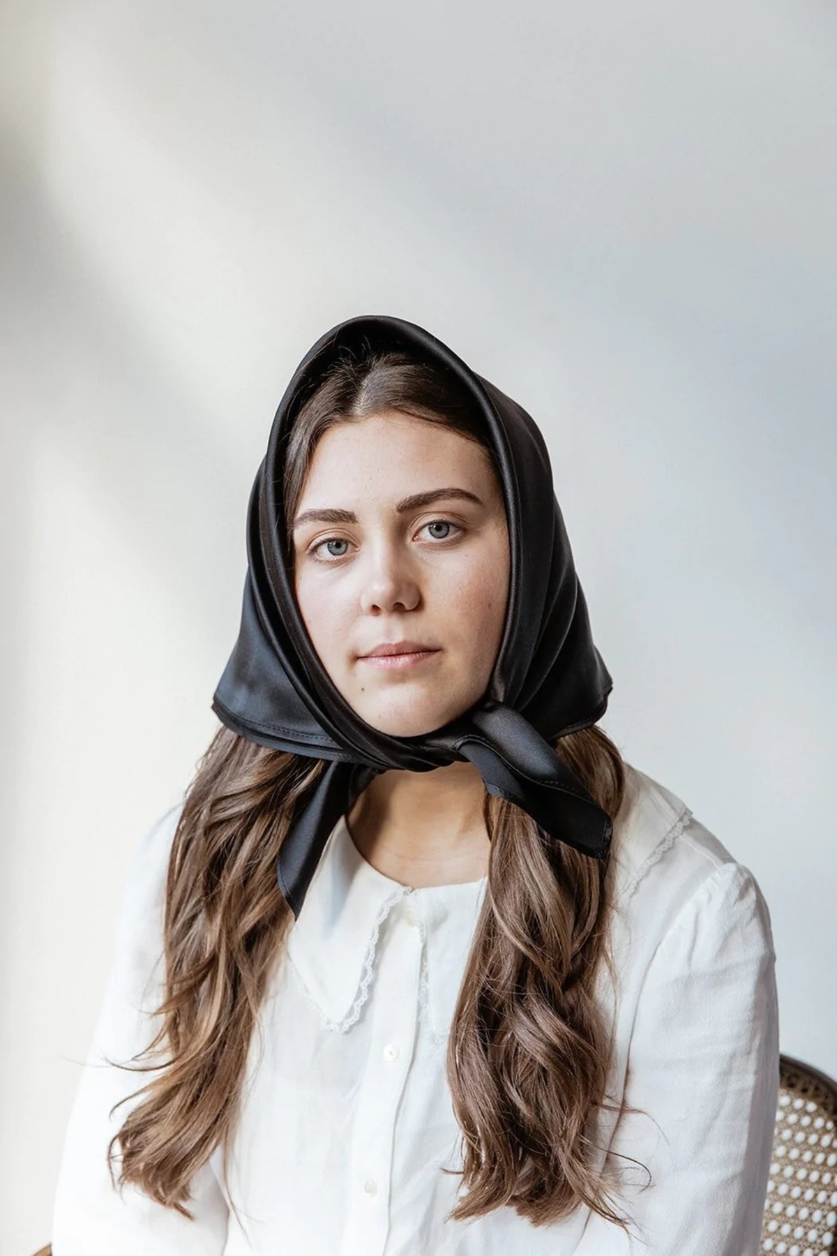 Paloma Silk Head Scarf - Black | Garmentory