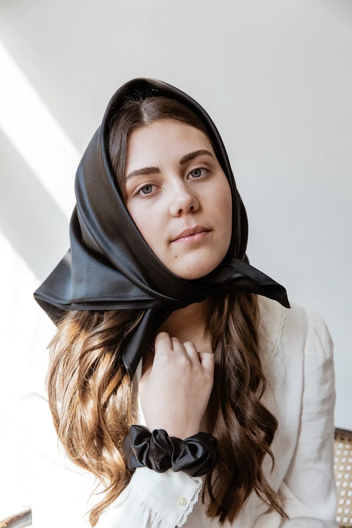 Paloma Silk Head Scarf - Black | Garmentory