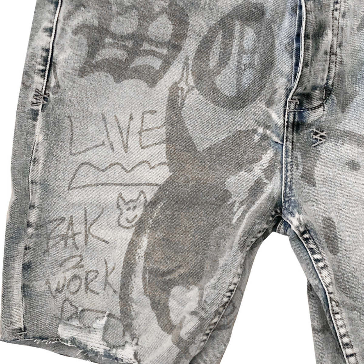 Ksubi Chopper Short - Devil Smash/Denim | Garmentory