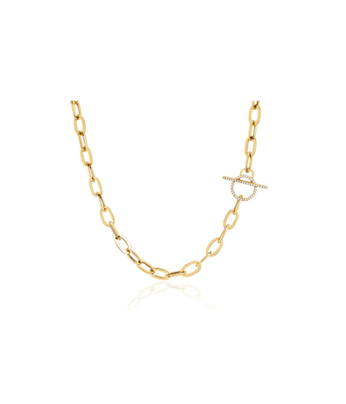 EF Collection Jumbo Toggle Diamond Necklace - 14K Yellow Gold | Garmentory