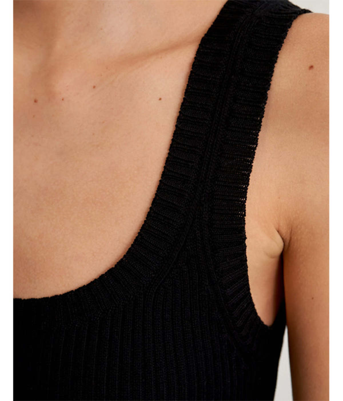 Ivyonna Cotton Ribbed Tank - Black | Garmentory