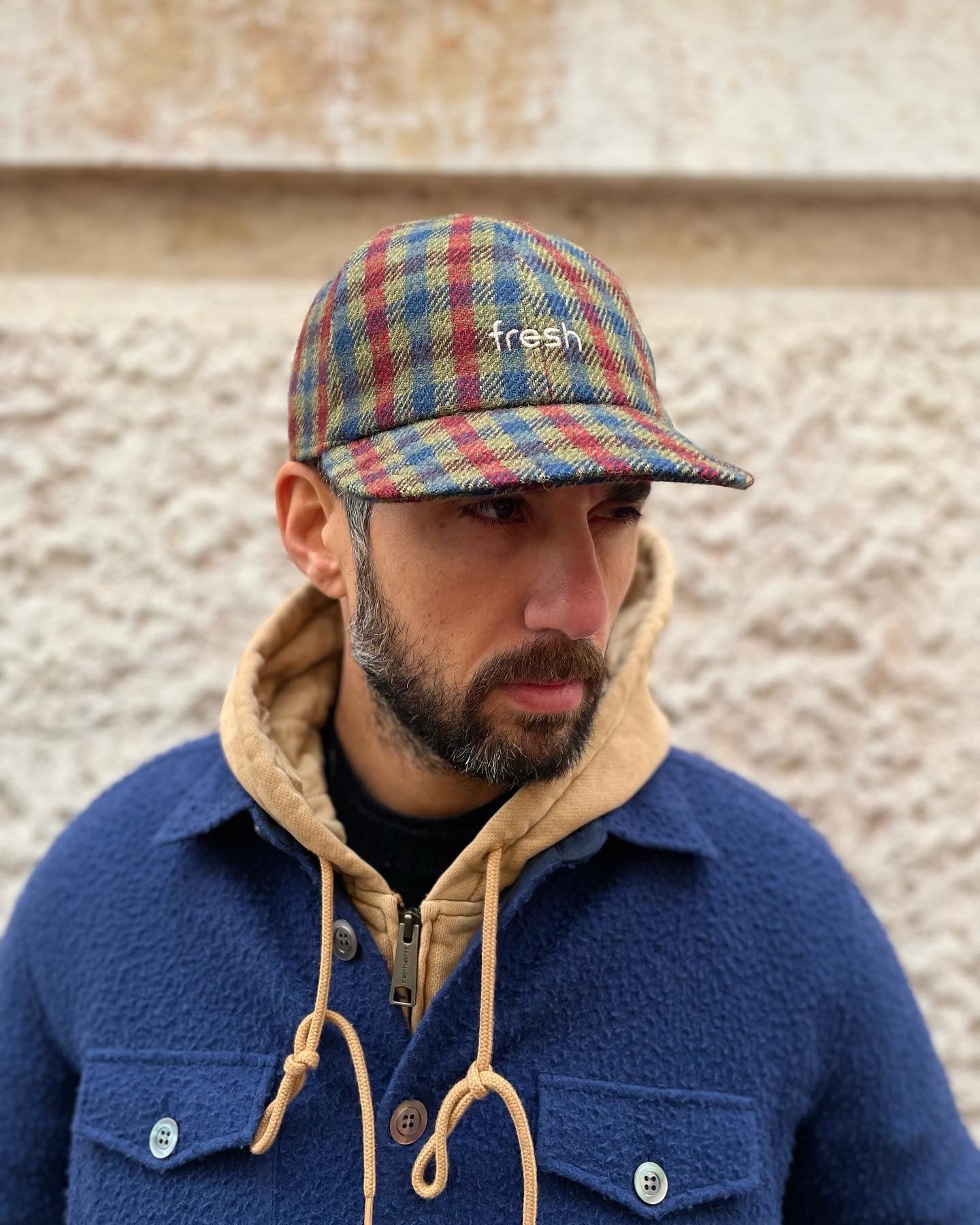 Fresh Tweed Wool Cricket Cap - Green Check | Garmentory
