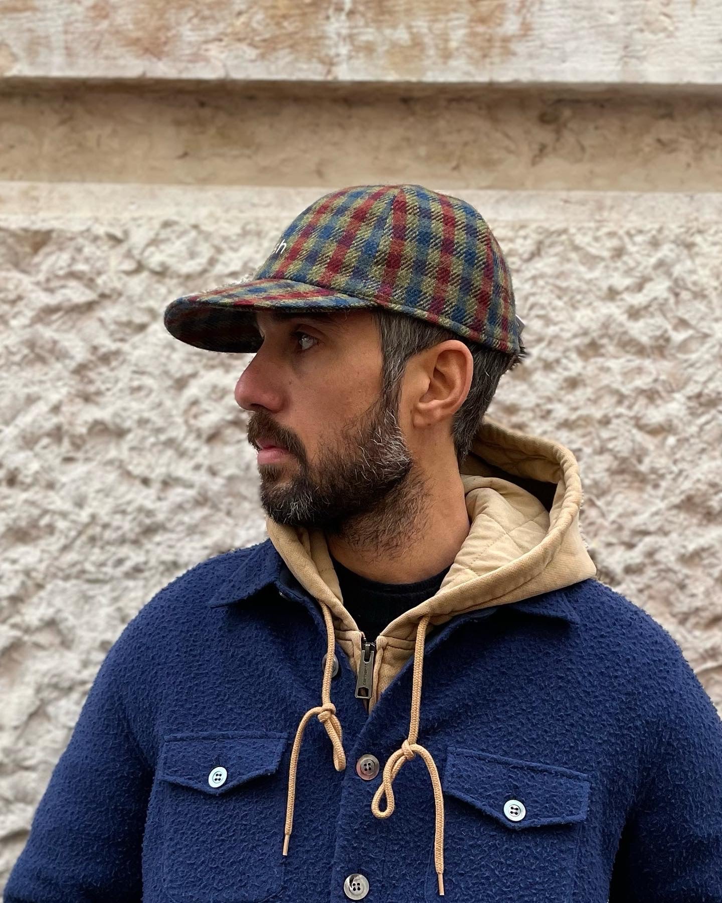 Fresh Tweed Wool Cricket Cap - Green Check | Garmentory