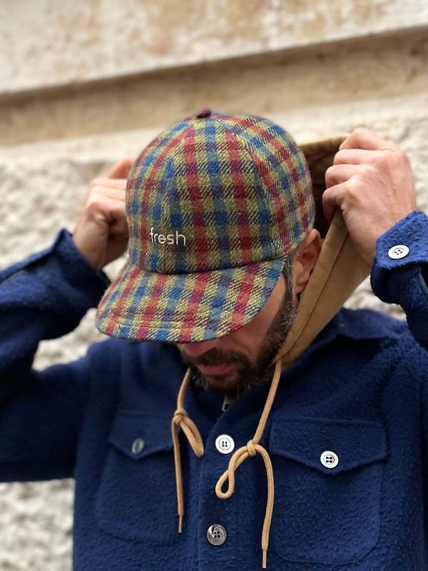 Fresh Tweed Wool Cricket Cap - Green Check | Garmentory