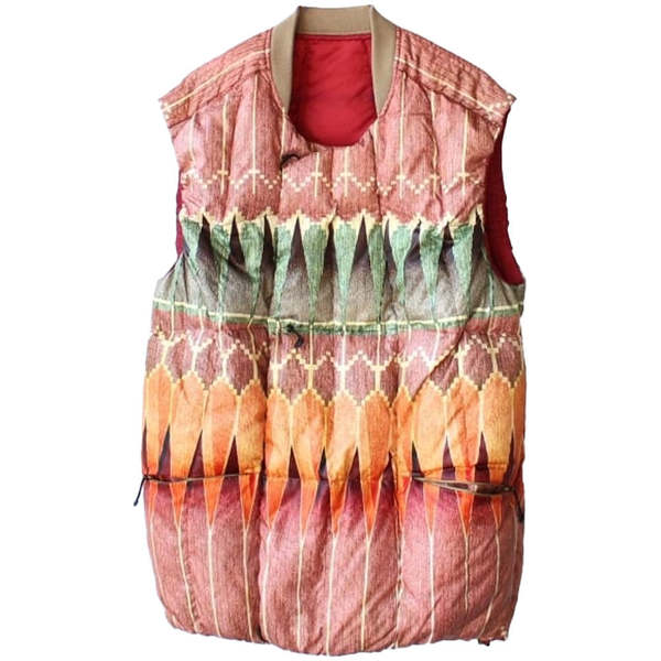 Norbit Print Middle Layer Down Vest - Red | Garmentory