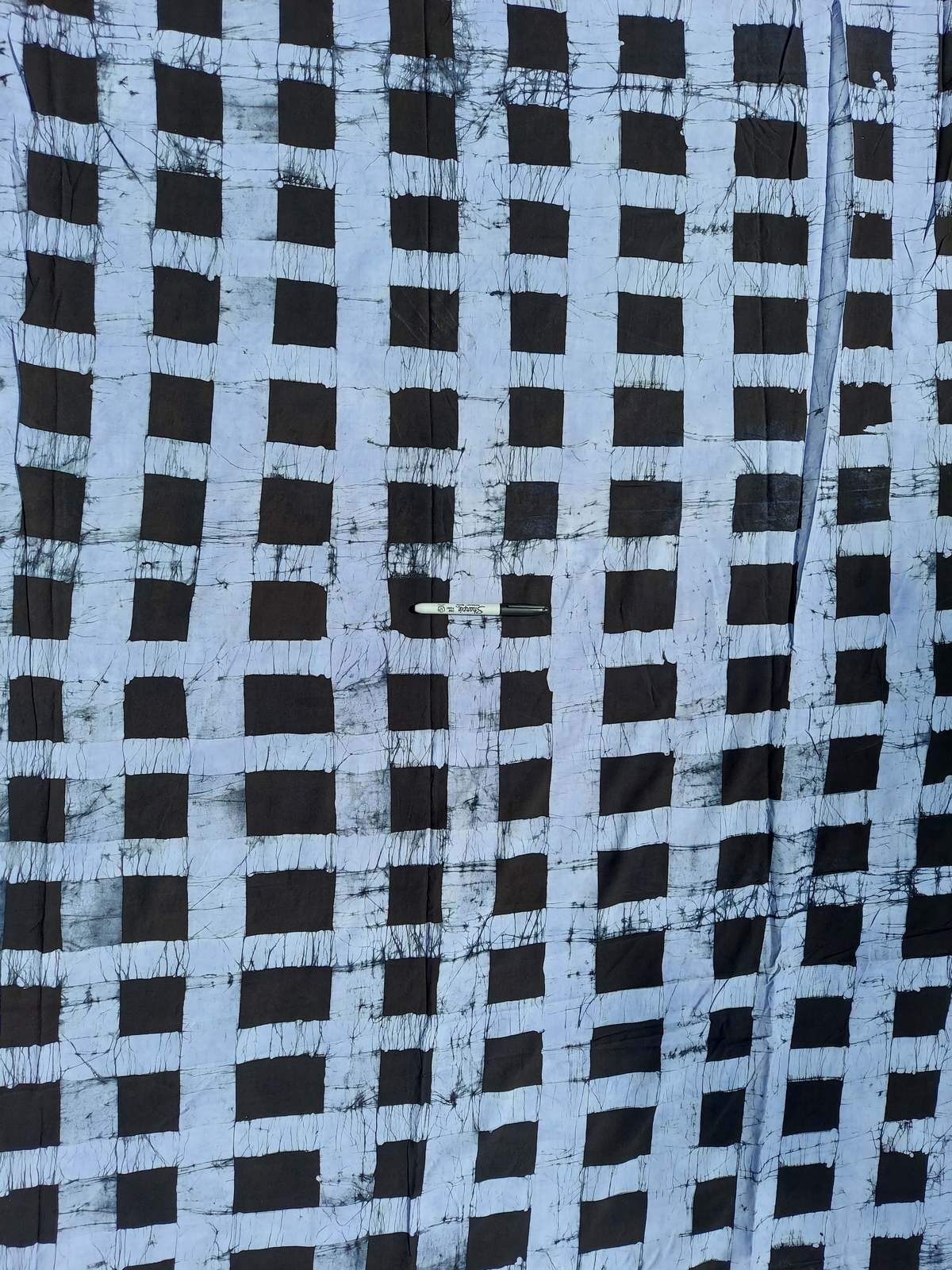 Sample Fabric - Rayon in Blue Off Grid | Garmentory