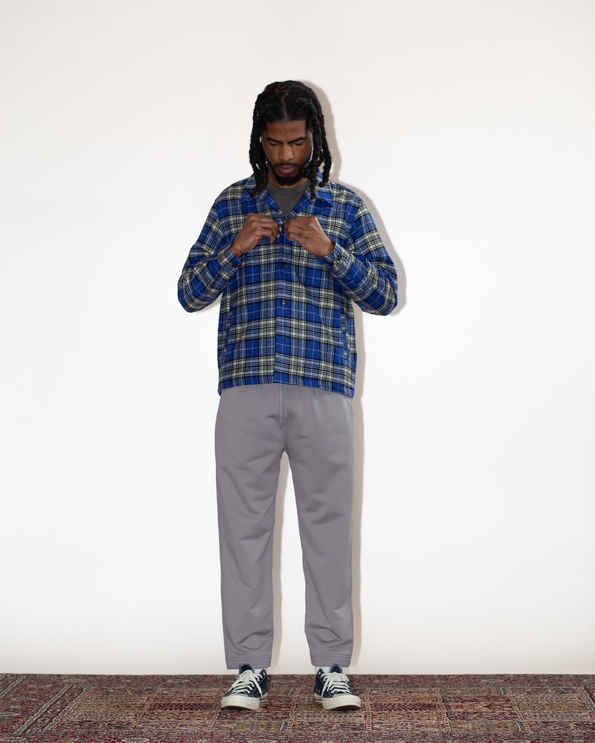 Corridor Military Jacket - Blue Plaid | Garmentory